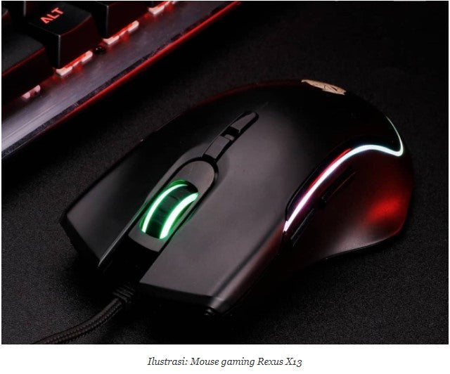 Mouse Gaming Rexus X13 Keren Berkat FPC LED RGB