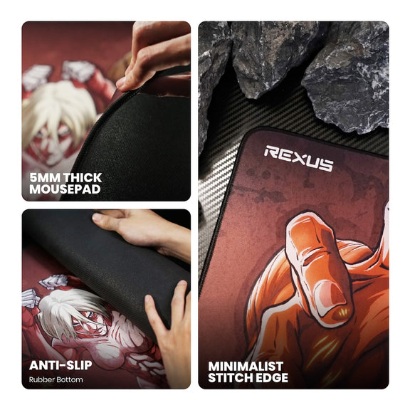 [Exclusive Launching] Rexus x Attack on Titan - Mousepad Deskmat Anti