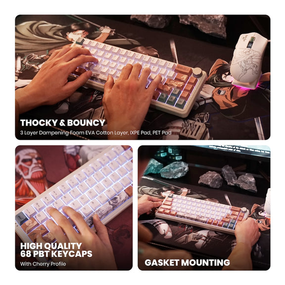 [Preorder] Rexus x Attack on Titan - Keyboard Gaming Mechanical Hotswa