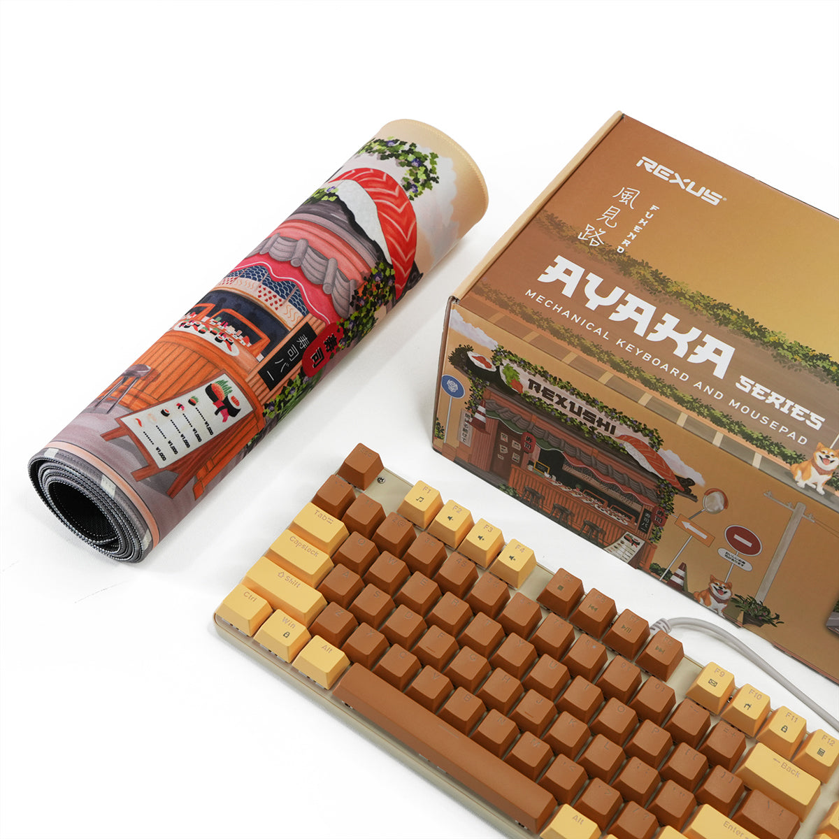 Rexus New Ayaka Series - Bundling Keyboard Gaming TKL & Mousepad