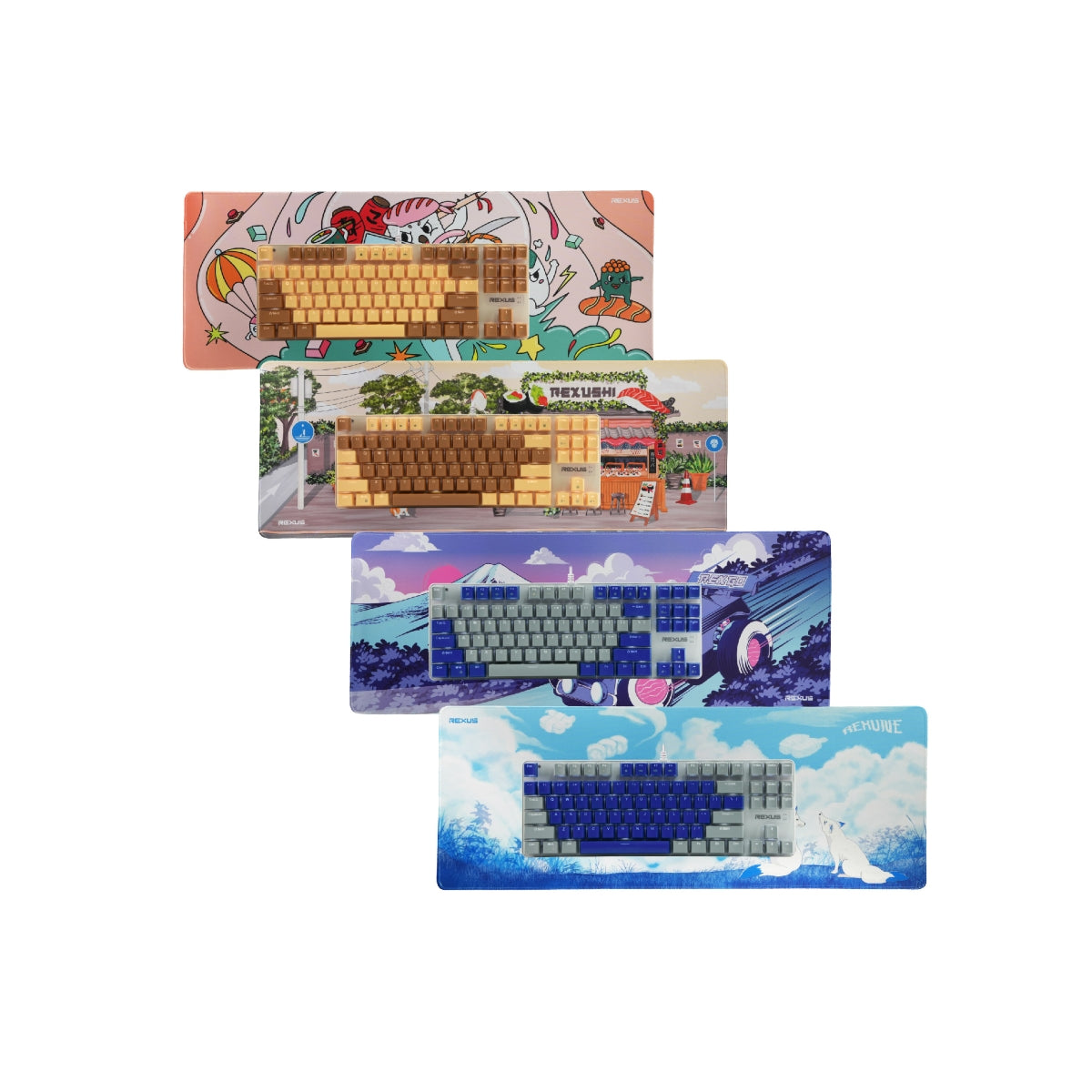 Rexus New Ayaka Series - Bundling Keyboard Gaming TKL & Mousepad