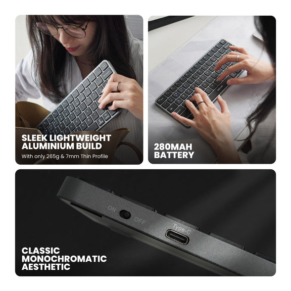 Rexus KL150 Keyboard Office Wireless Low-Profile - 75% Layout Ultra sl