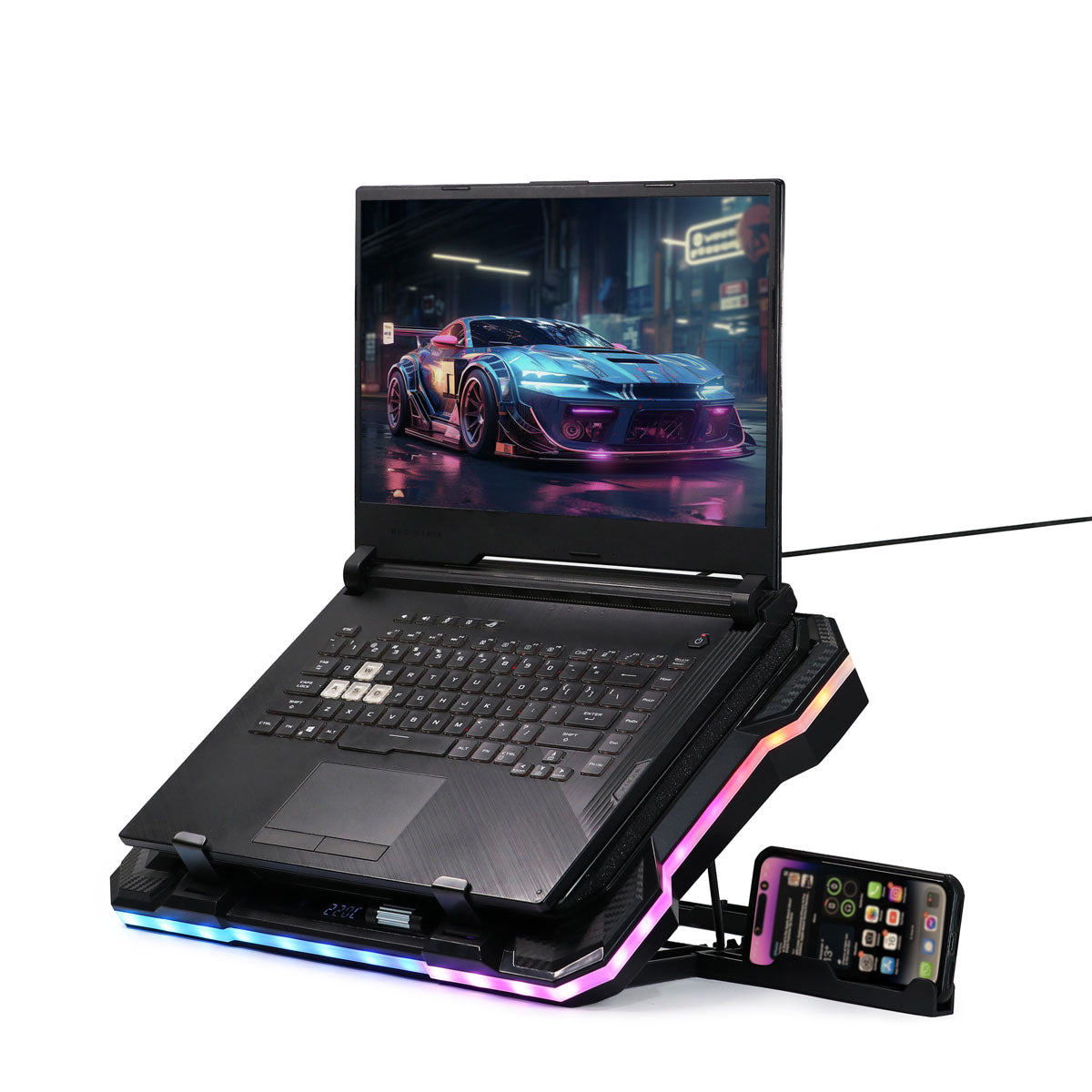 Rexus B300 Cooling Pad Breeze Max RGB - Laptop Cooler 2200RPM