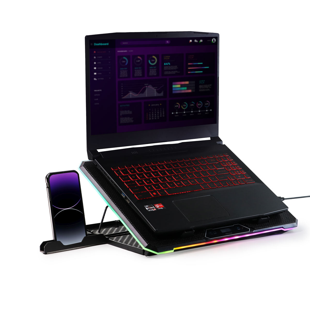 Rexus B165 Cooling Pad Breeze Laptop High Speed Fan RGB