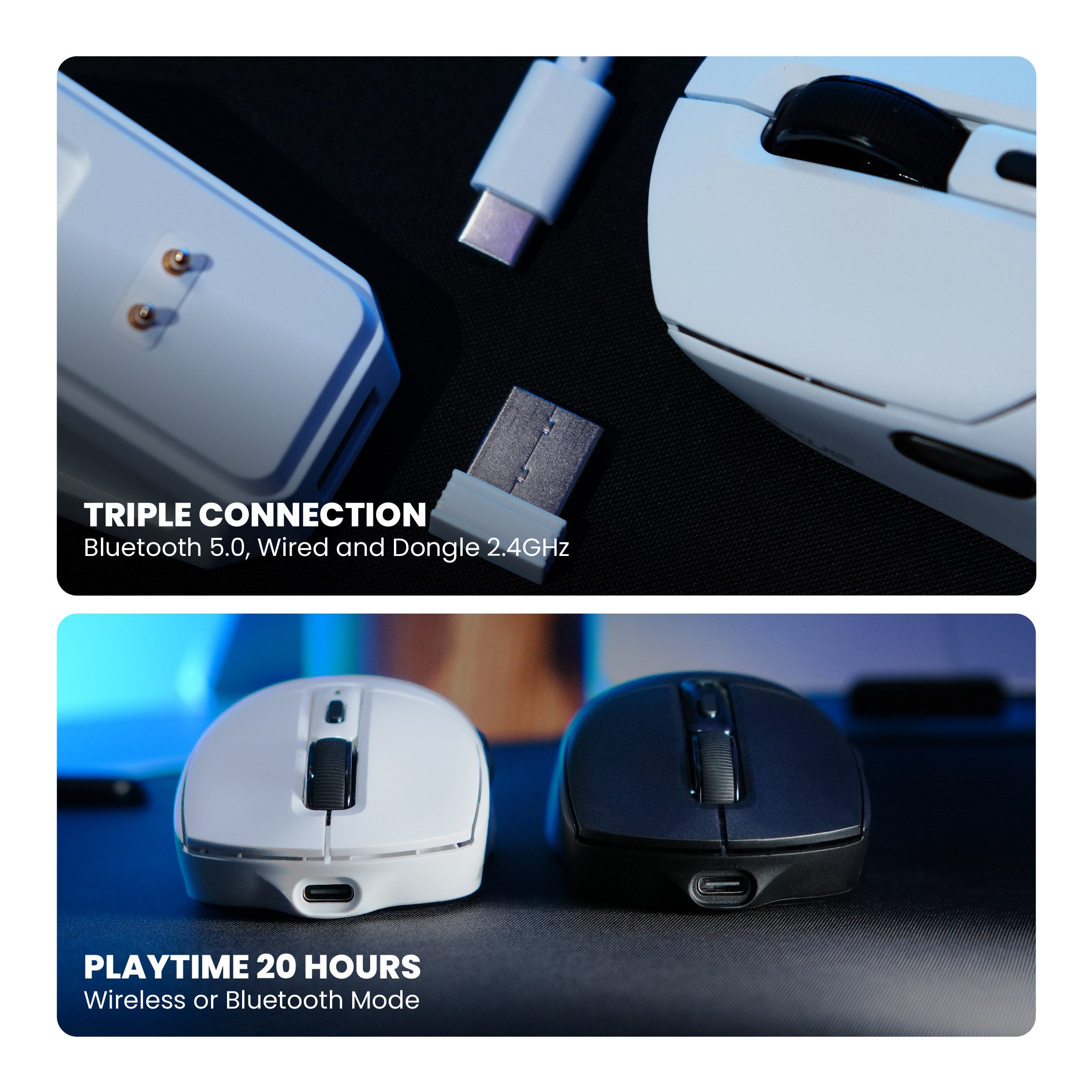 Rexus ShagaX RX130 Mouse Gaming Wireless Tri Mode Connection PAW3311