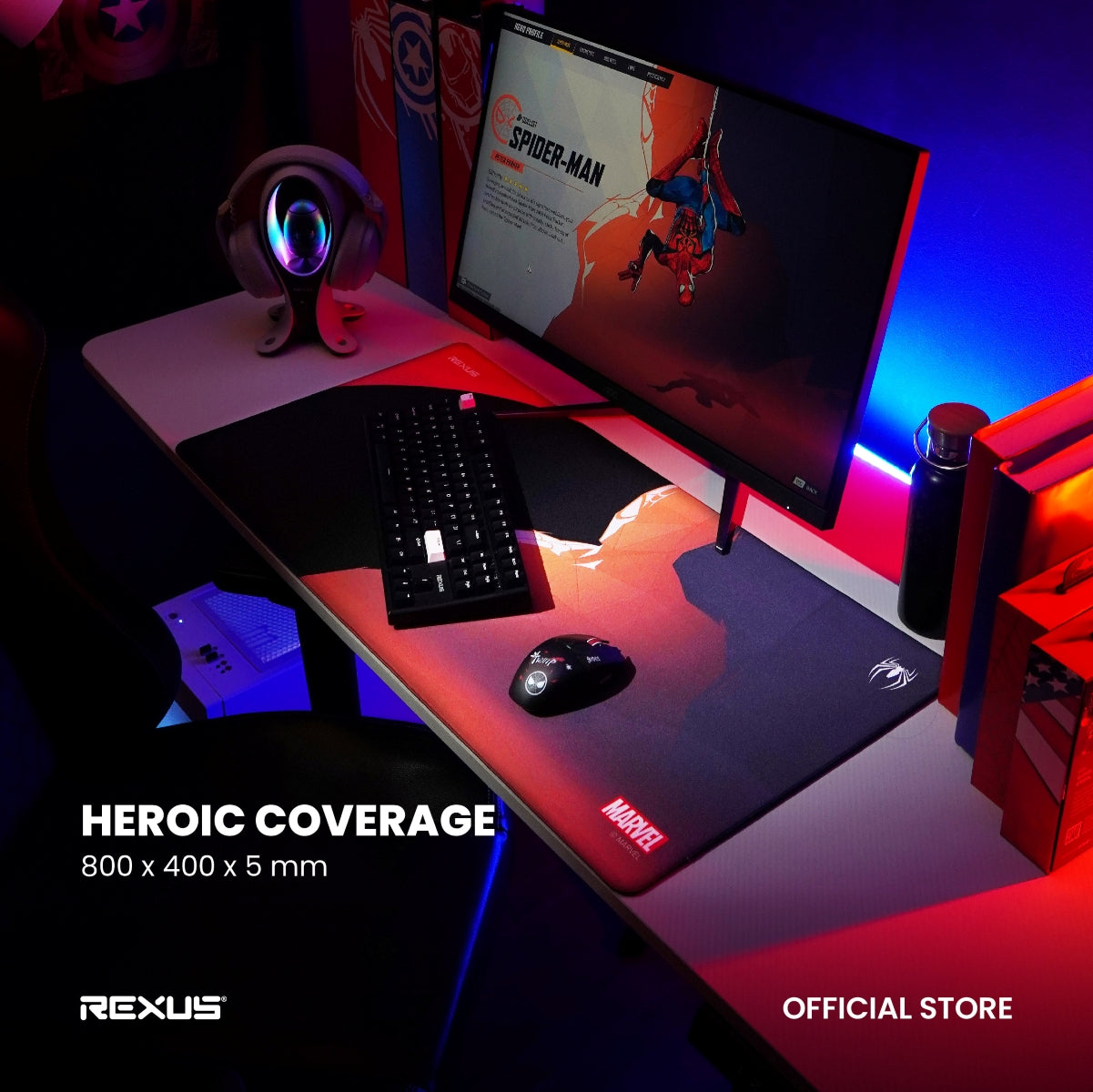 Rexus Mousepad Gaming Daxa Marvel Special Edition - Mousemat Anti-Slip